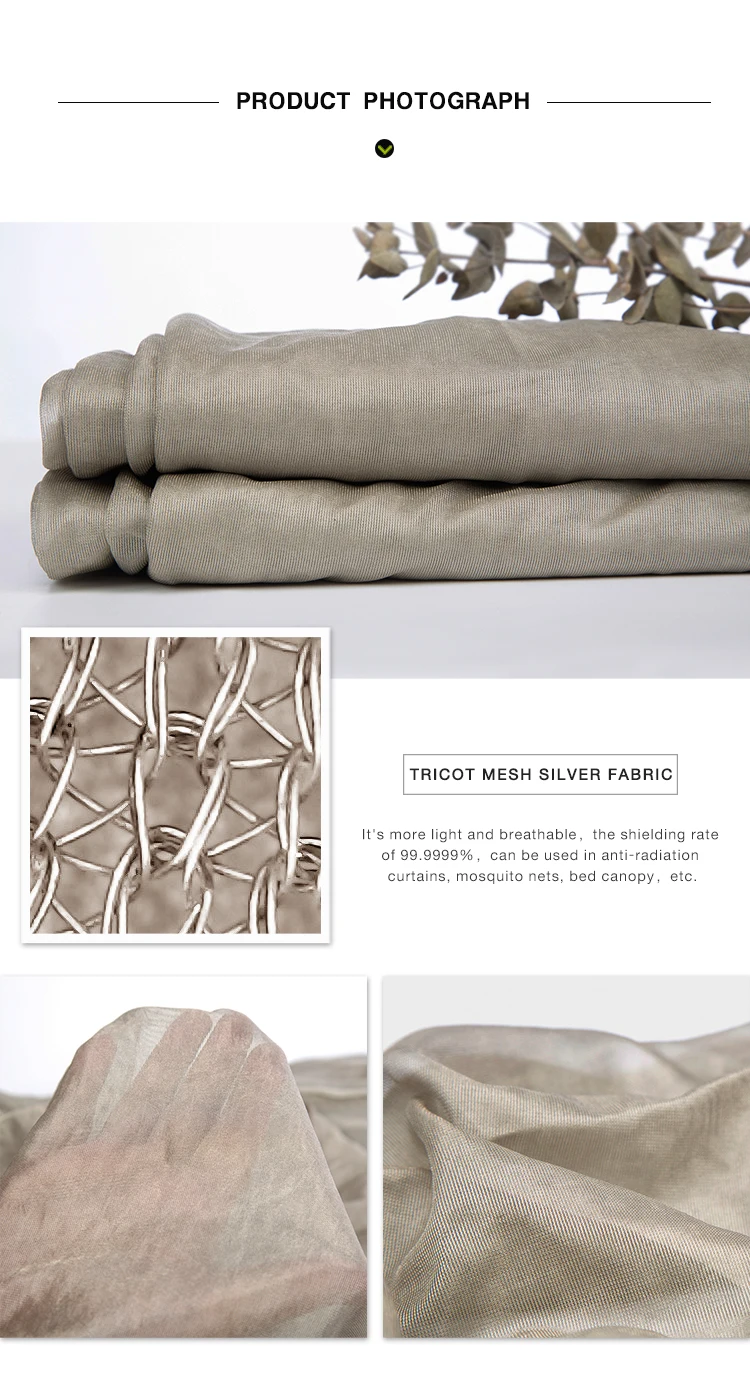 Silver Fiber Anti-Radiation EMF Protection Shielding Fabric