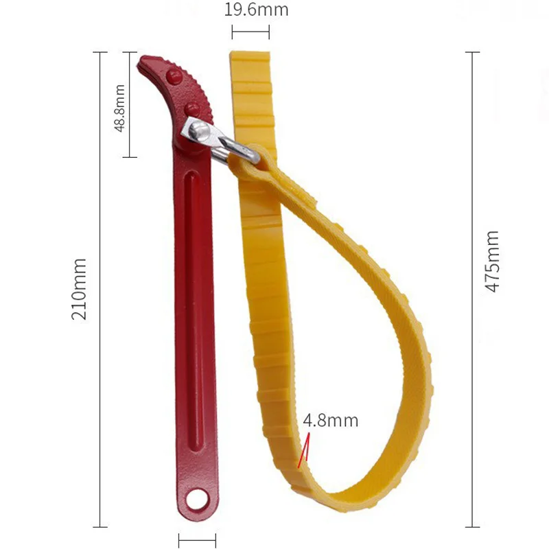 Belt Wrench Oil Filter Puller Strap Chain Tool - Adjustable & Durable