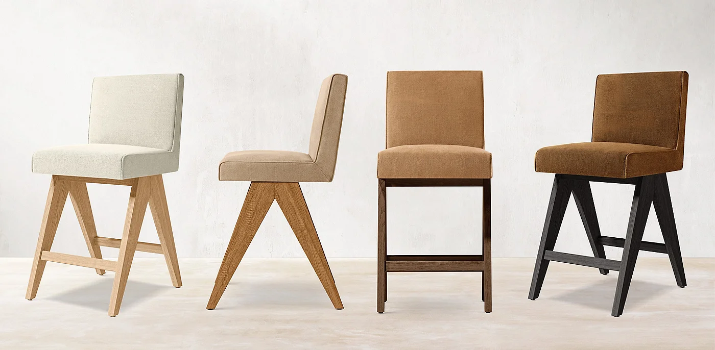 Sassanid Original Oem Midcentury-modern Solid Oak Stool Restaurant Bar ...