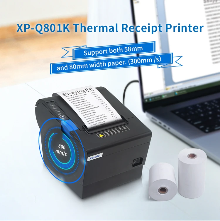 Xprinter Xp-q801k Portable 80mm Bluetooth Thermal Receipt Printer ...