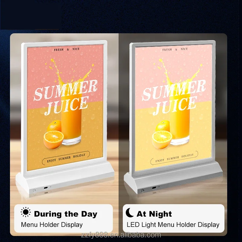 Rechargeable LED Menu Light Boxes - Double-Sided Advertising