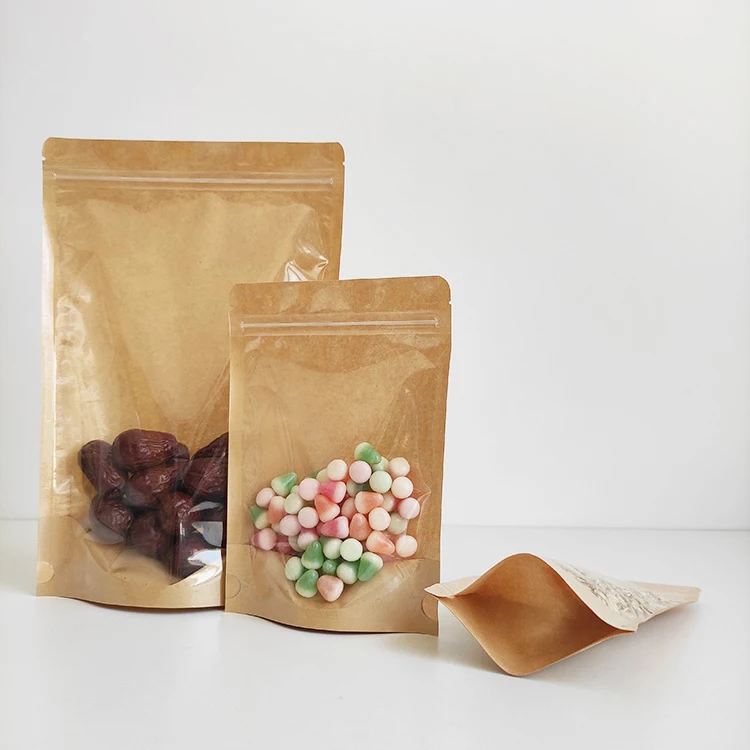 16x26cm Transparent Clear Stand up Kraft Paper Bags