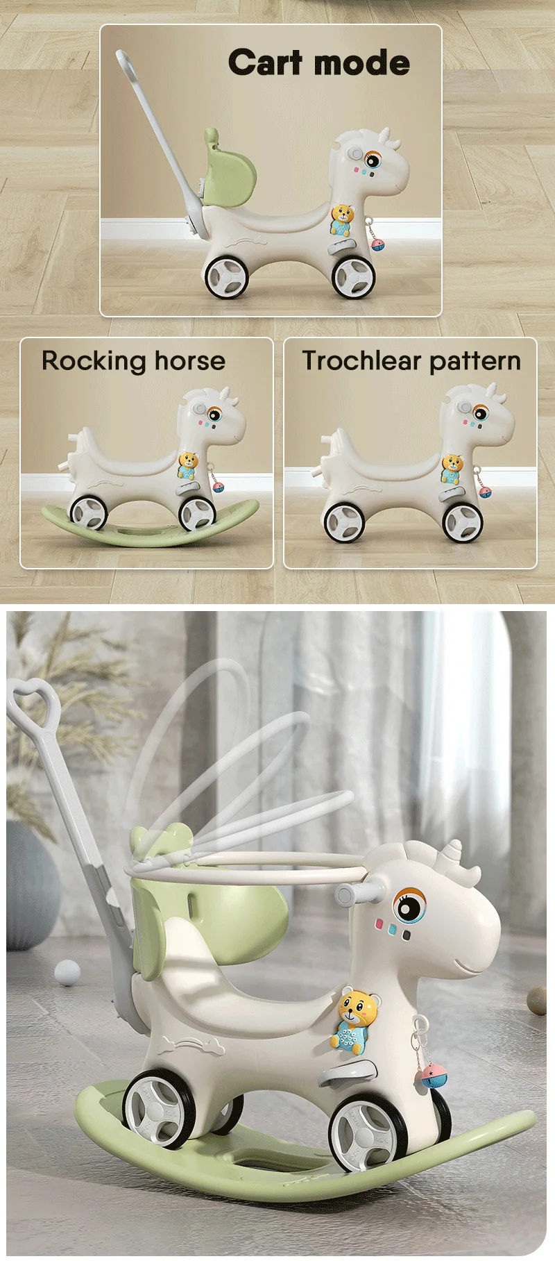 Oem Plastic Baby Car Cute Horse Rocking Horse Children's Small Horse ...