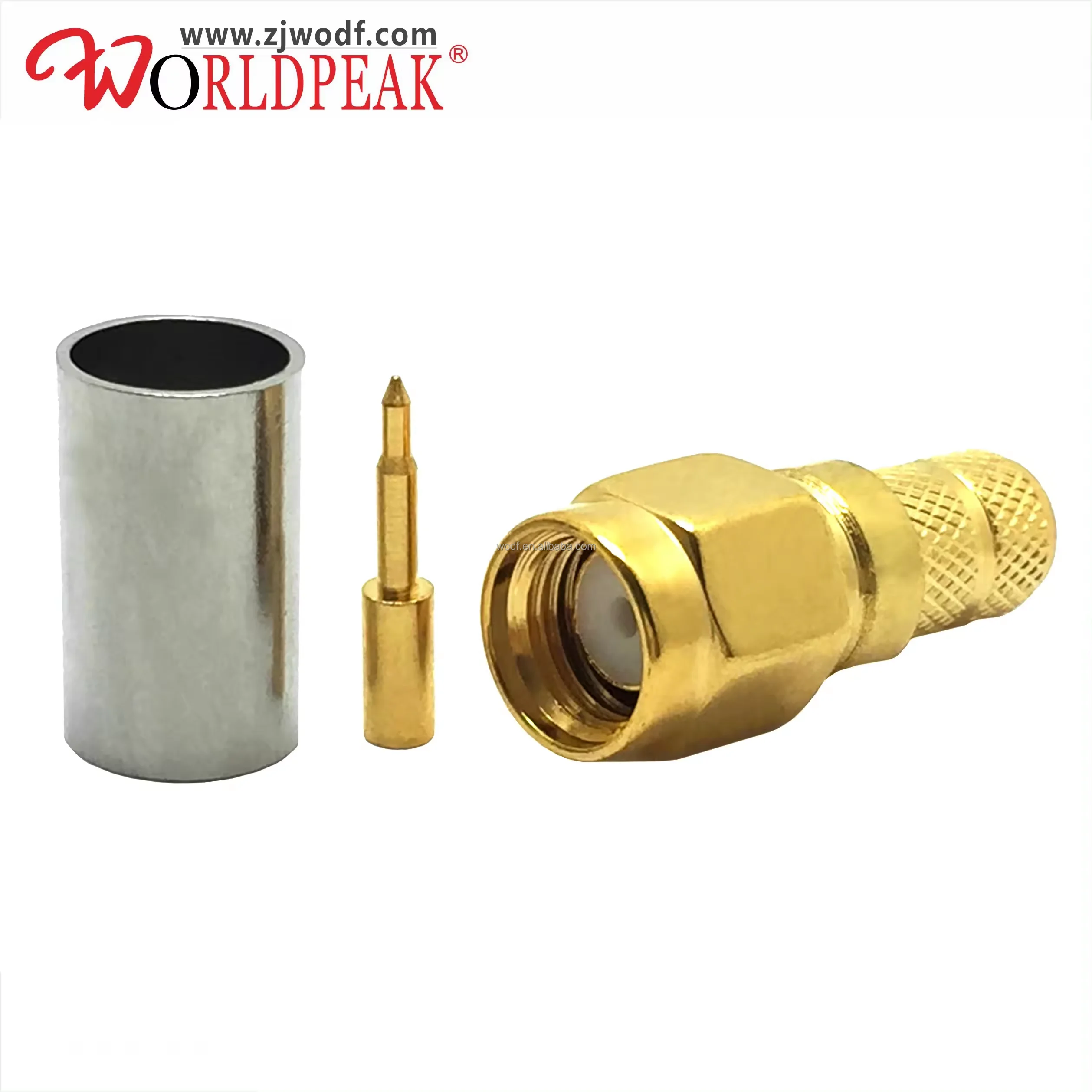 RF Connector RP SMA / SMA Male Plug Female Reverse Pin Crimp Solder for RG5 RG6 5DFB WDFR300 ...