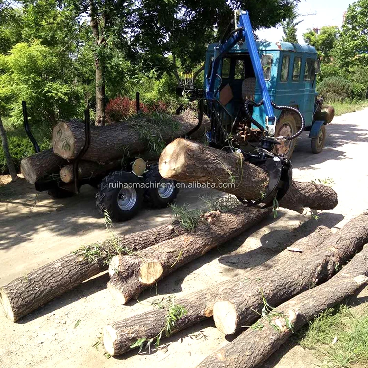 Towable Timber Logging Loader Trailer TTQT34 3.4m Loaded Wood Log ...
