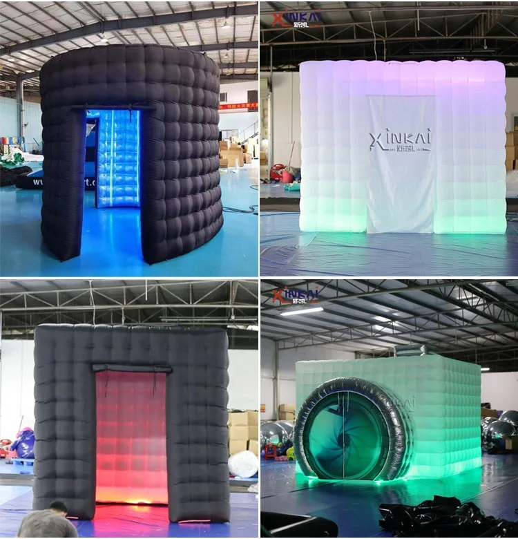 10ft X 8ft Hot Selling Spiral Circle Inflatable LED 360 Photo Booth Enclosure Backdrop for 80cm ...