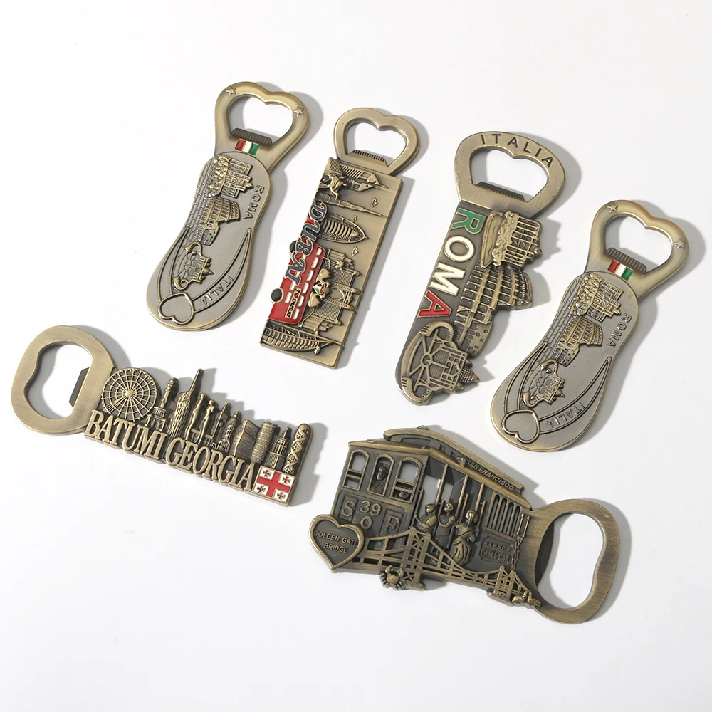Custom 3D Metal Bottle Opener Fridge Magnet - Perfect Souvenir