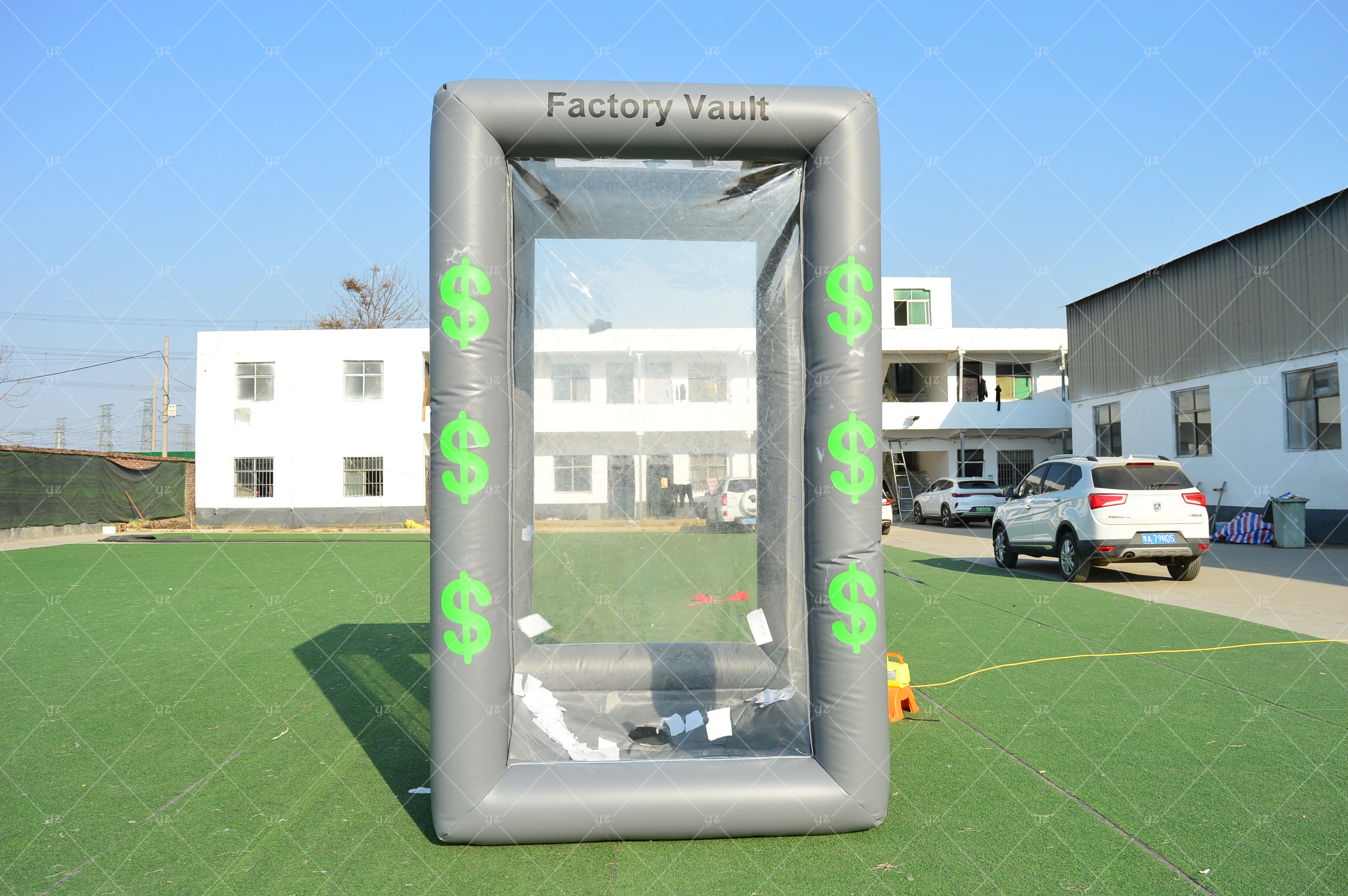 Grey Inflatable Money Machine Cube Cash Grab Money Grabbing Machine ...