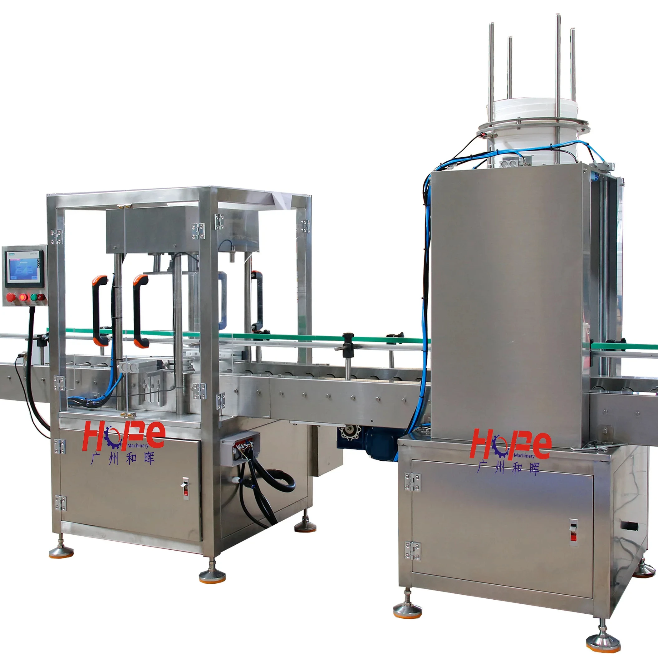 Automatic cap feeding & Press Capping Machine(for plastic top lid ...