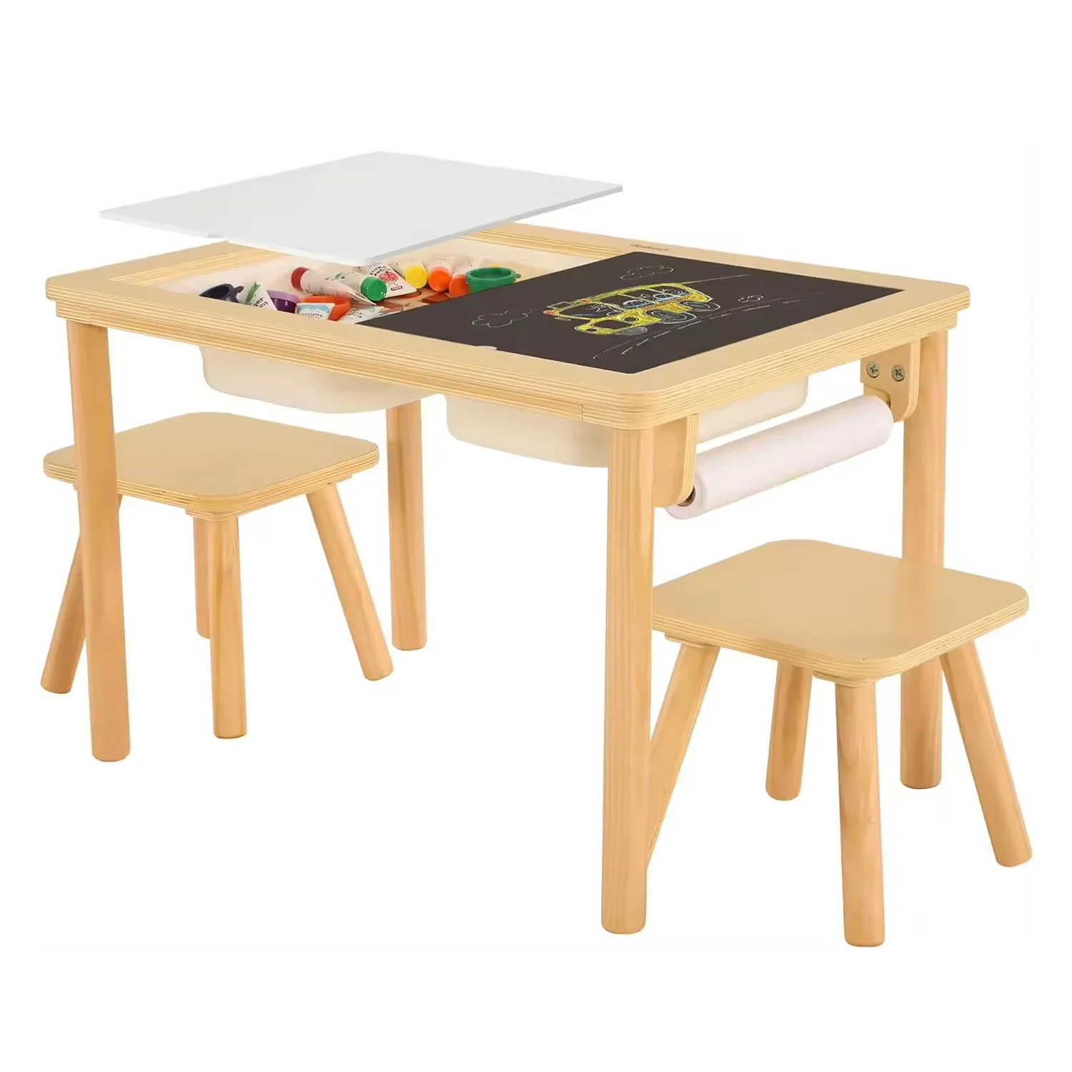 Toddlers Aged 1-3 Years Sensory Table Toddler Play Table With Lid And 3 ...