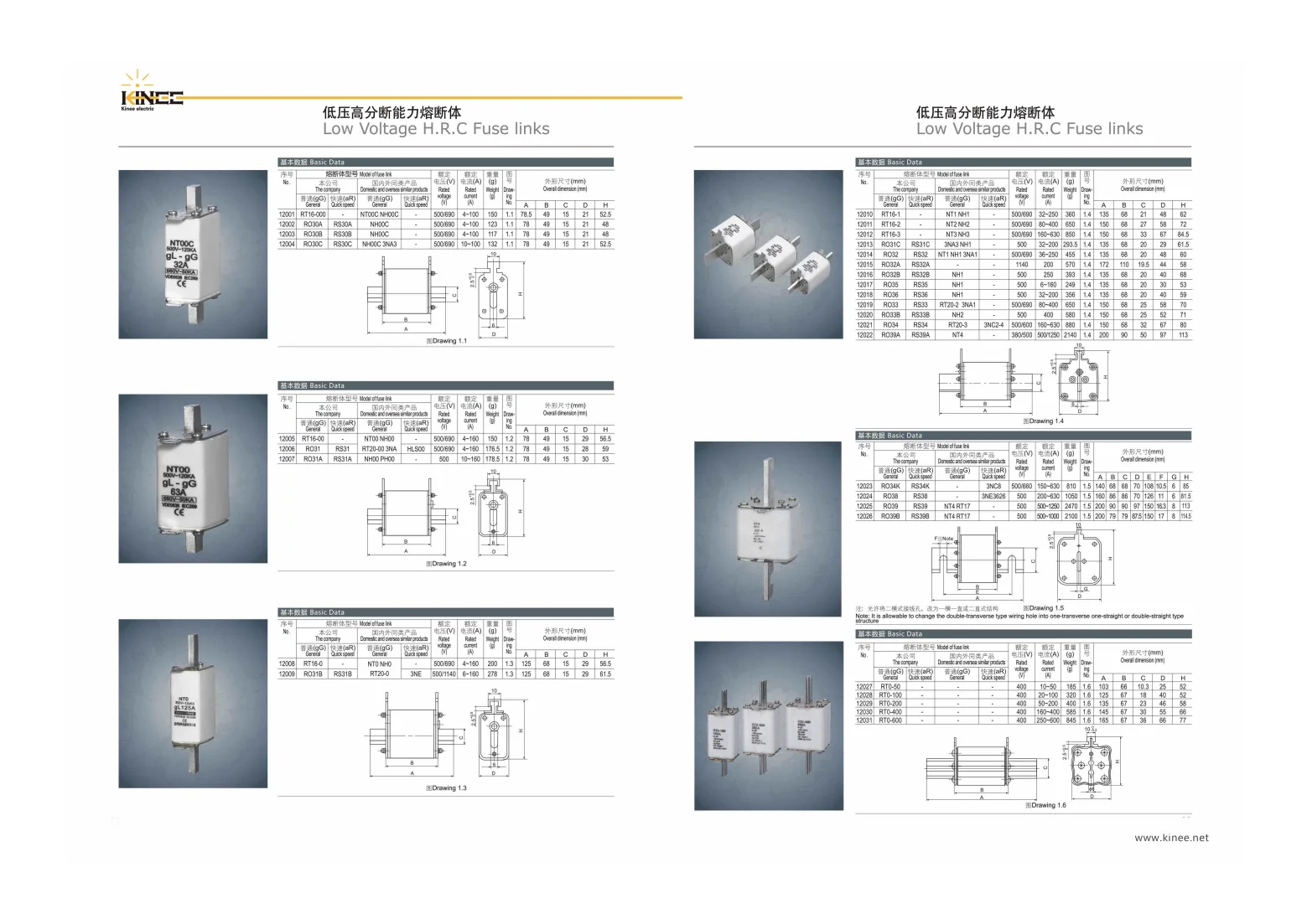KINEE New Ceramic NH / NT Type Blade AC DC Fuse Block Links NH00 NH1 ...