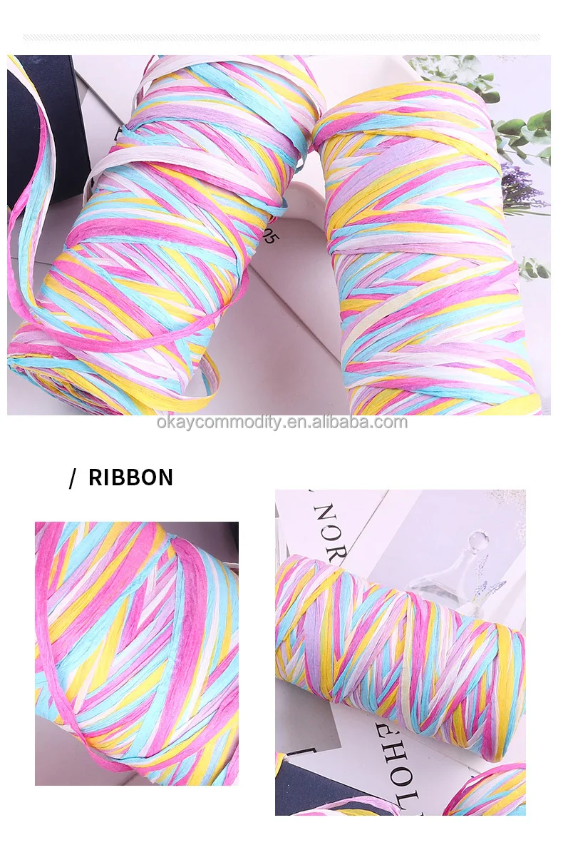 Okay Colored Raffia Ribbon 3/16 Inch By 328 Feet Matte Paper Craft ...