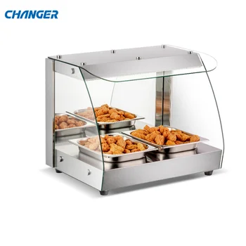 Snack Hot Display Case Countertop Self-service Heated Display Food ...