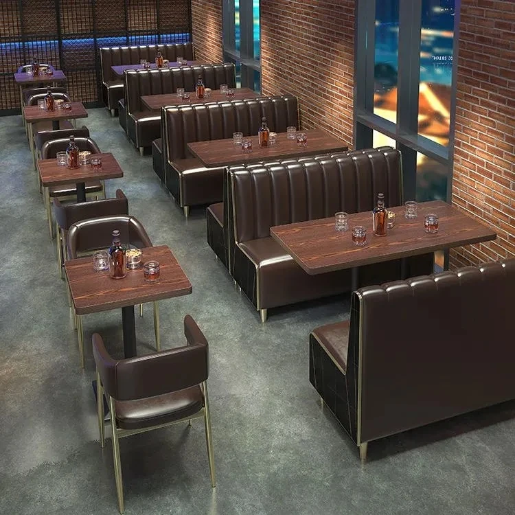 Restaurant Booth Seating Commercial Use Marble Table Restaurant Chairs ...