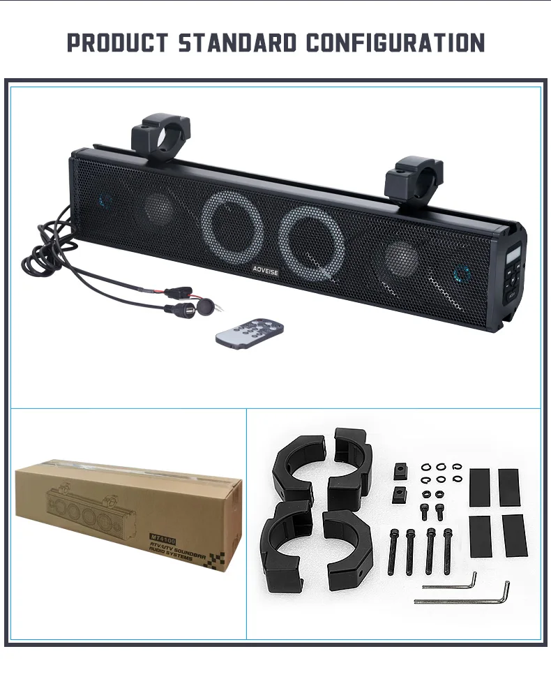 Sound Bar Blue-tooth Utv Soundbar Stereo Audio Speaker Radio System Rgb ...