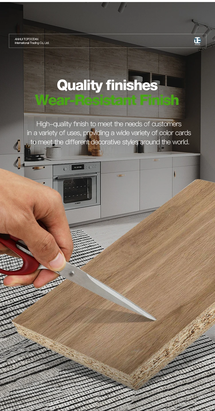 Topocean E0 E1 Grade Manufacturing Chipboard 18mm Melamine Raw Particle ...