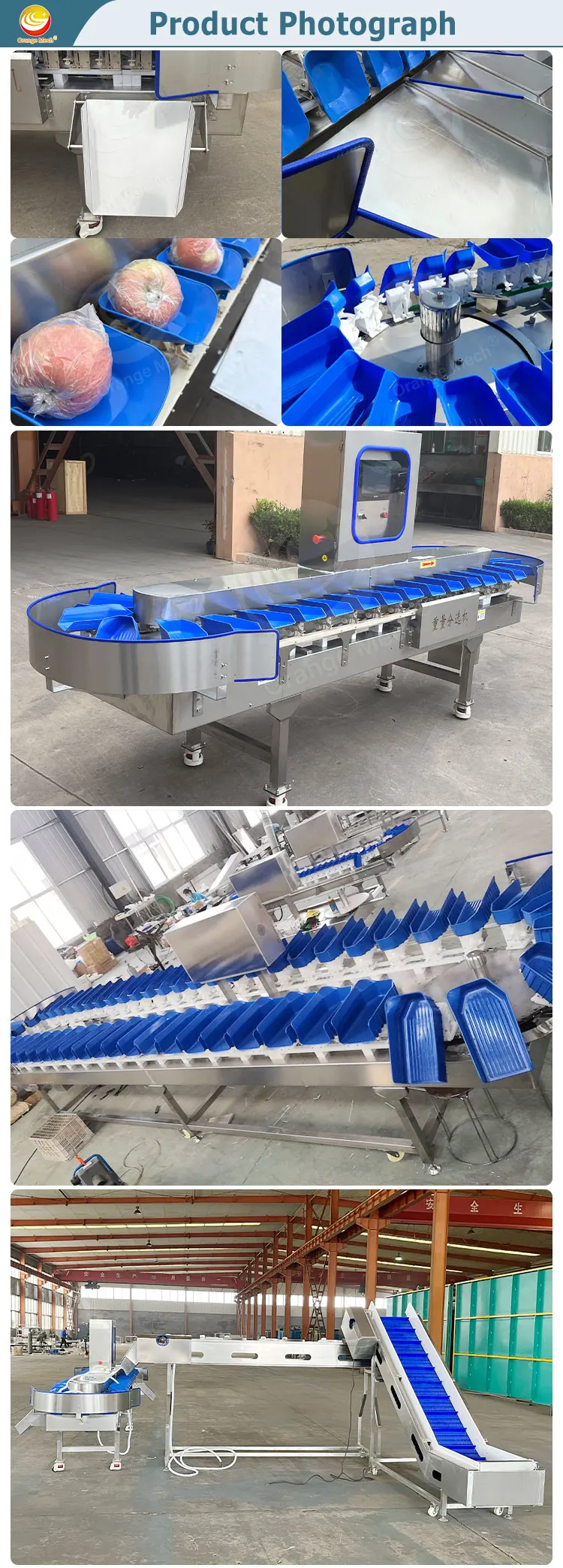 Orme Papaya Olive Live Crab Seafood Snail Auto Weight Sort Grade Machine Fruit And Vegetable ...