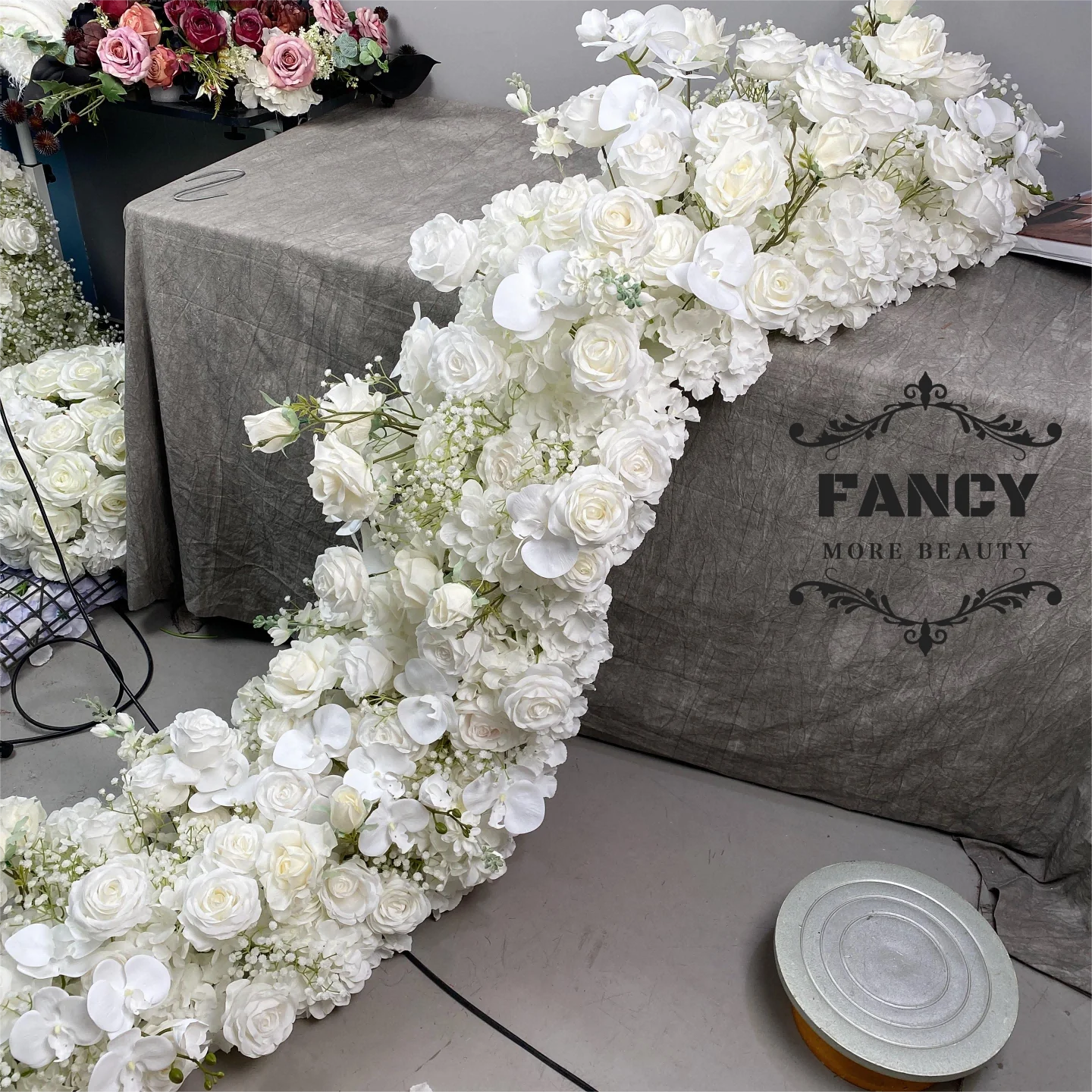 Custom Event Backdrop Centerpieces Decoration Floral Artificial Silk ...