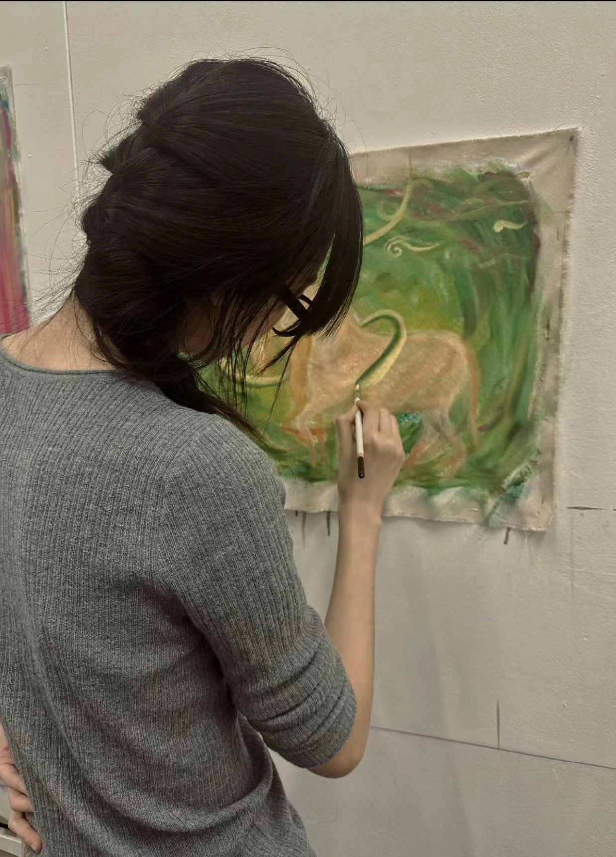 Large Sea Abstract Painting Original Beige Ocean Wave Oil Painting ...