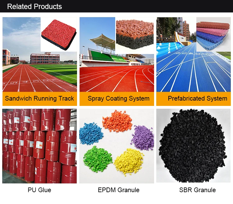 Stadium Synthetic Prefabricated Rubber Running Track