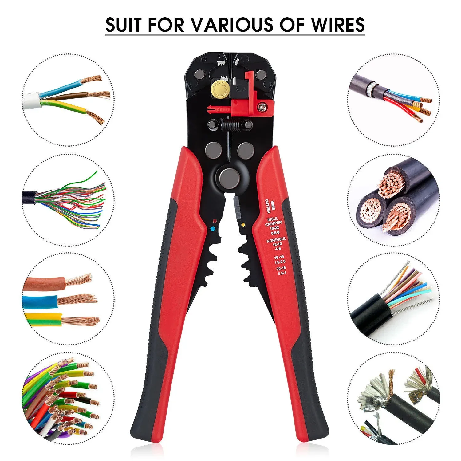 8 Inch Automatic Wire Stripping Pliers Cutting Crimping Toggle Wire ...