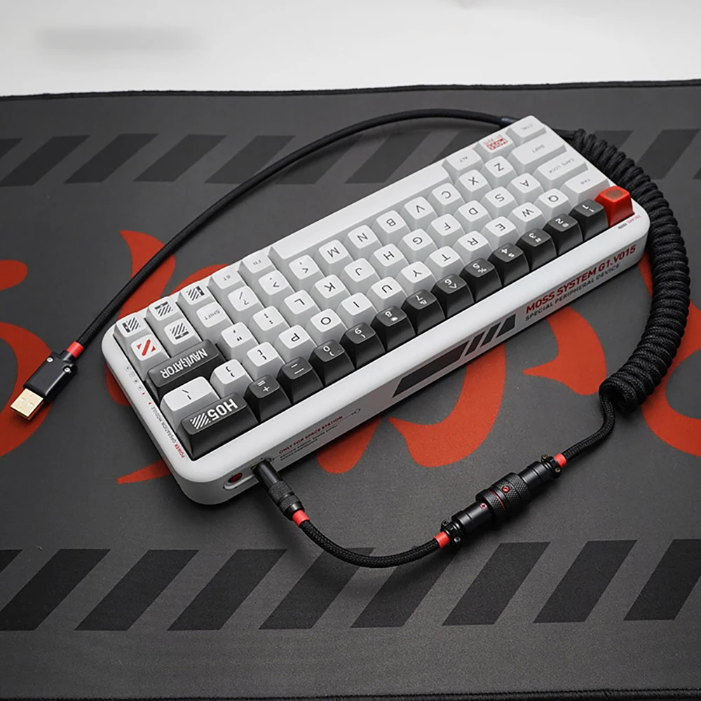 OEM Custom USB Type C Paracord Gx12 Tab Coil Coiled Mechanical Keyboard ...