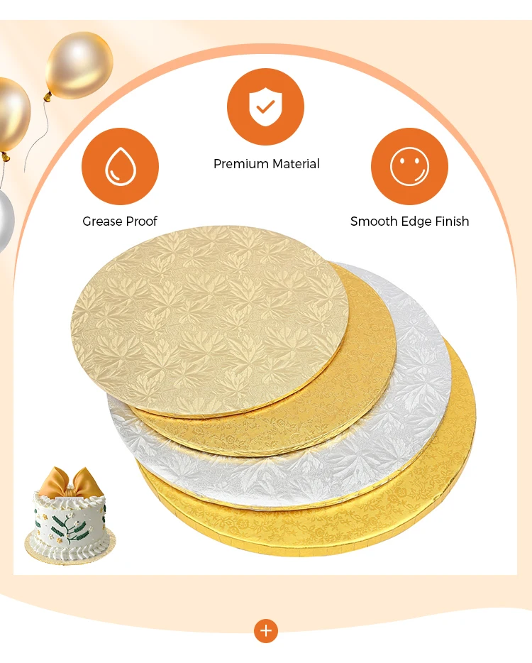 Strong Stable Gold Waterproof Cake Drum Food Grade Packaging for Cake ...