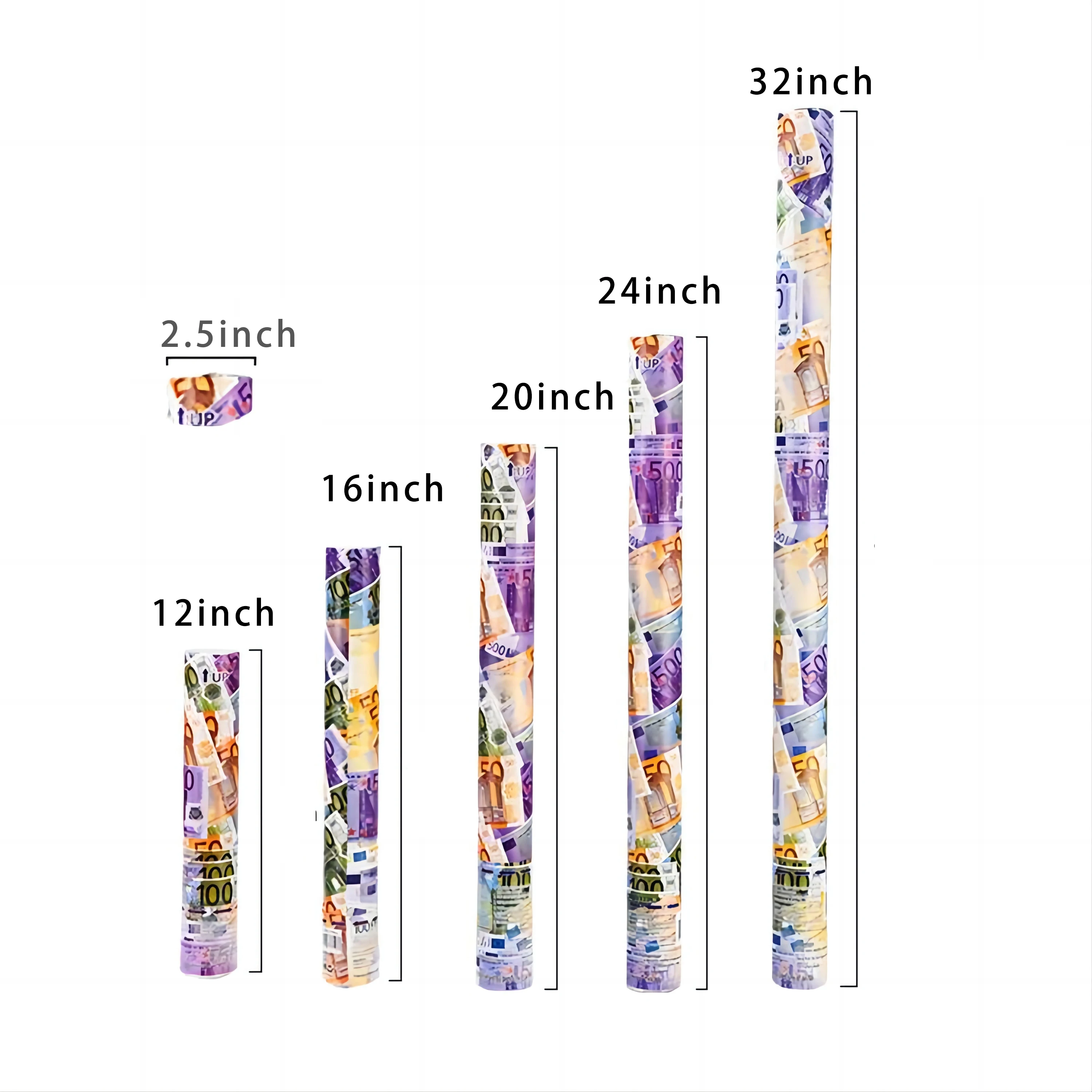 12-36inch custom filler confetti cannon euro money dollar party popper ...