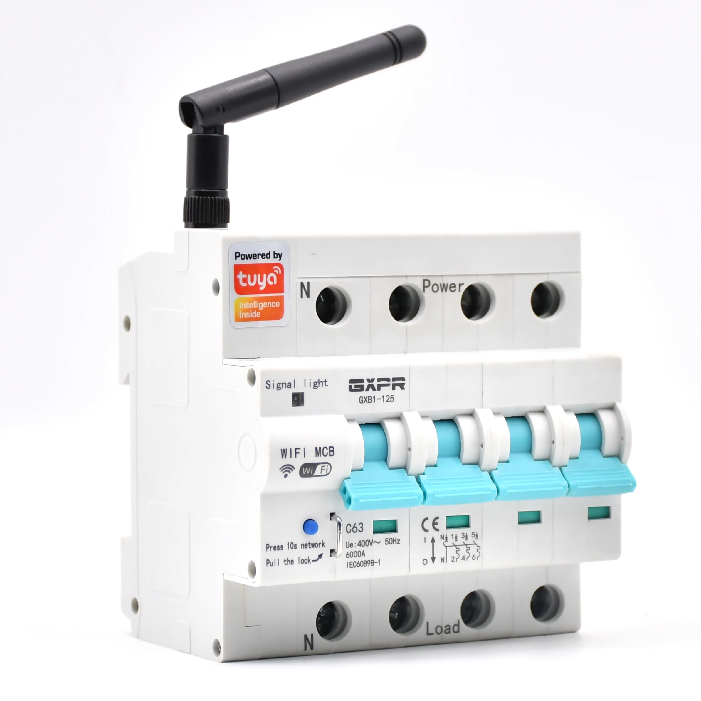 Gxb1-125 Miniature Circuit Switch 100% Overload Protection 16a 4p Smart ...