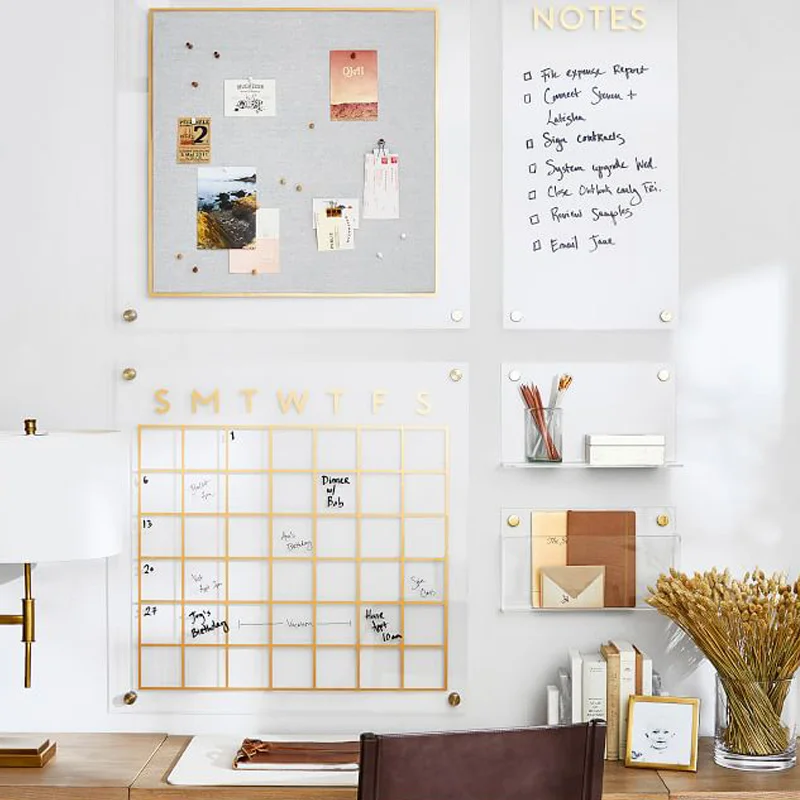 Wall Blank Acrylic Notes Board For Wall Dry Erase Board Clear Acrylic ...