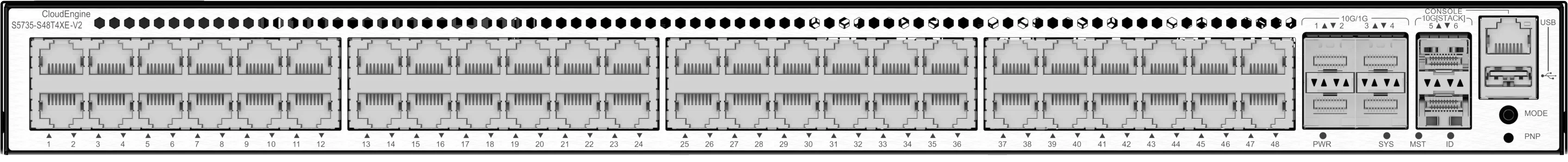 Hua Wei CloudEngine S5735-S48T4XE-V2 with 10GE SFP Uplink and 12GE Stack Port 48 Port Gigabit ...