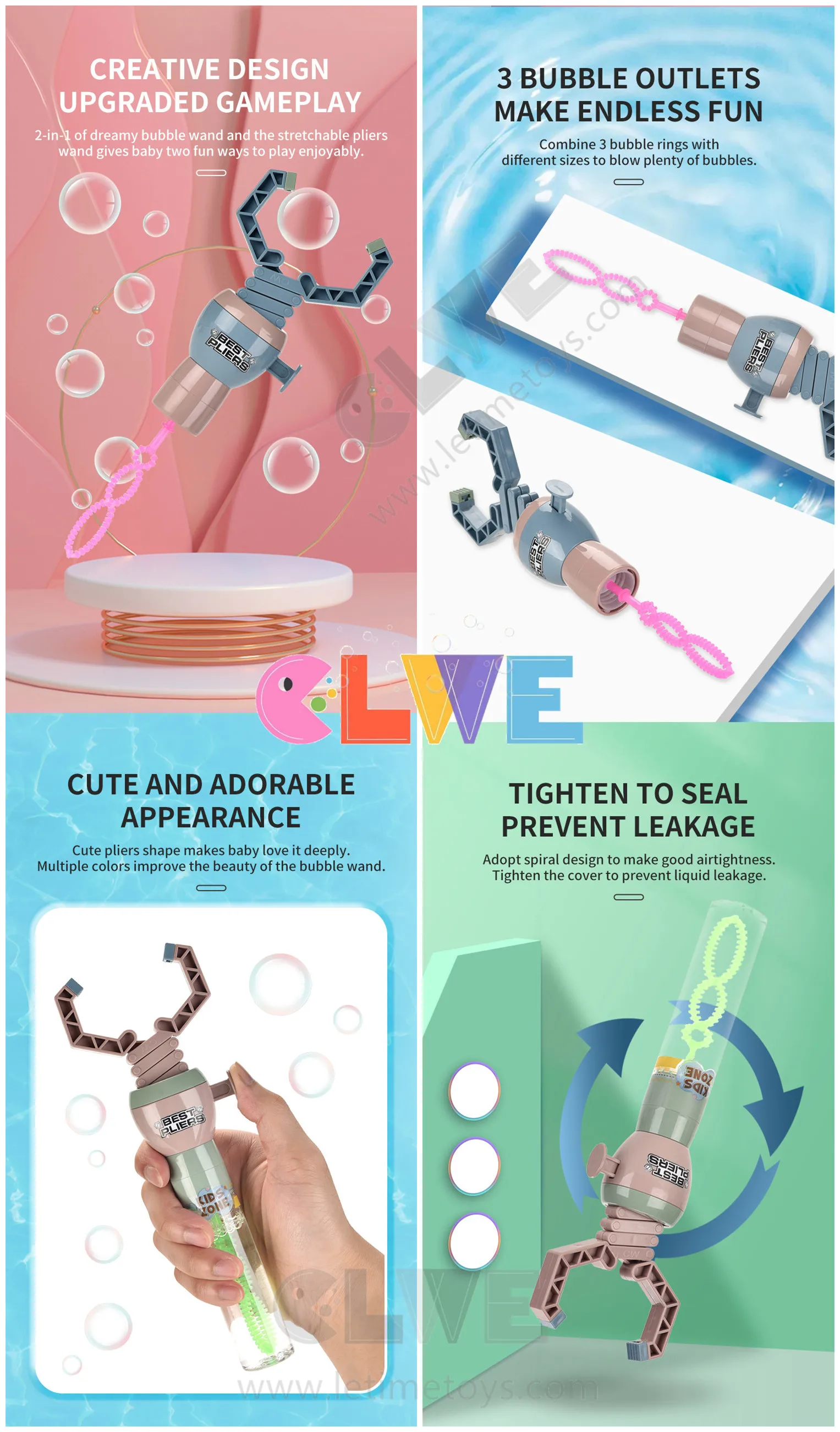 Stretchable Claw Bubble Wand Extendable Claw Bubble Stick Toys Gifts ...