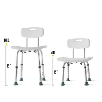 Built Quickly Aluminum Legs Shower Chair For Shower Stall Easily Adjust ...
