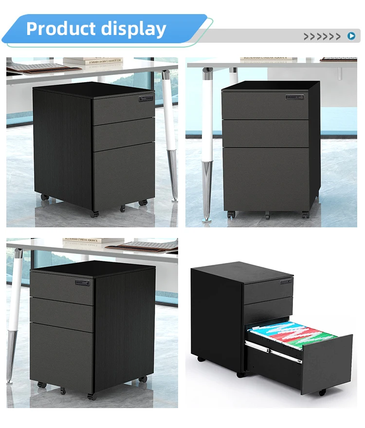 3-drawer Vertical Mobile File Cabinet Metal Storage Mobile Cabinet With ...