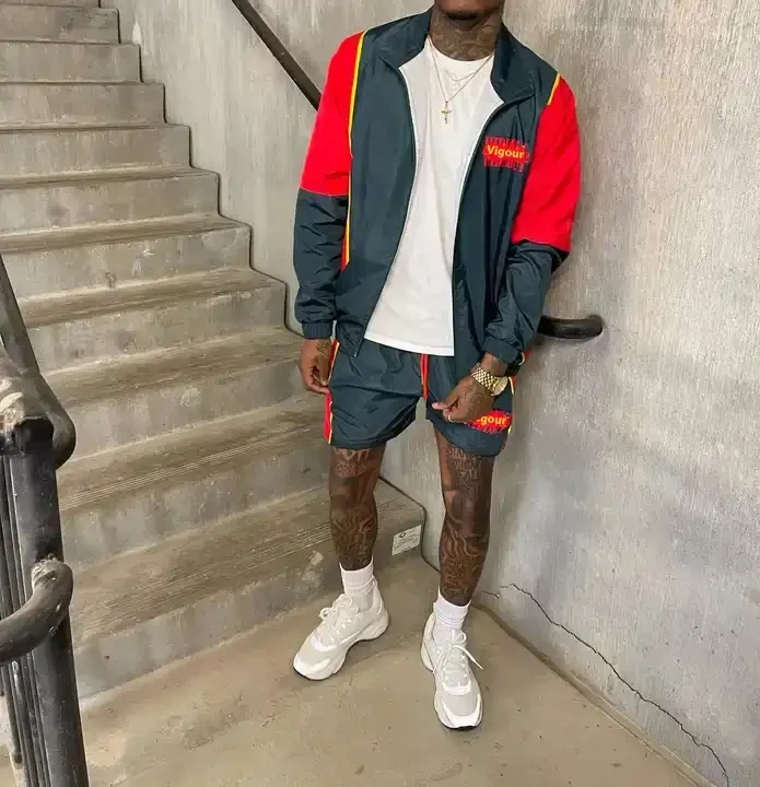 Custom Two Piece Windbreaker Short Jacket Set - Streetwear