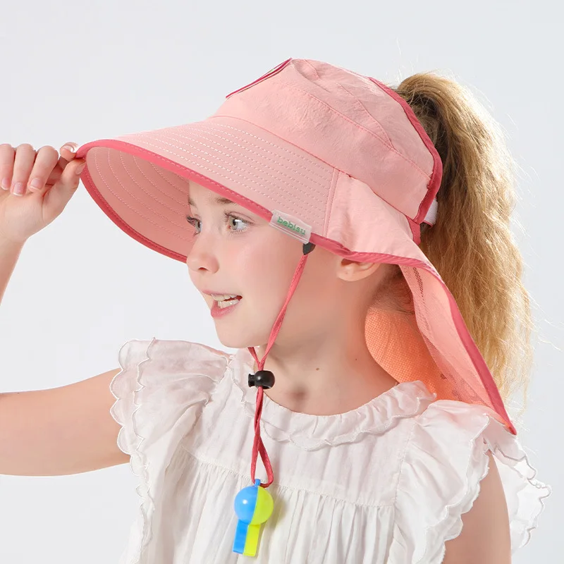 Girls Wide Brim Kids Large Wide Brim Bucket Hat With String For Girls ...