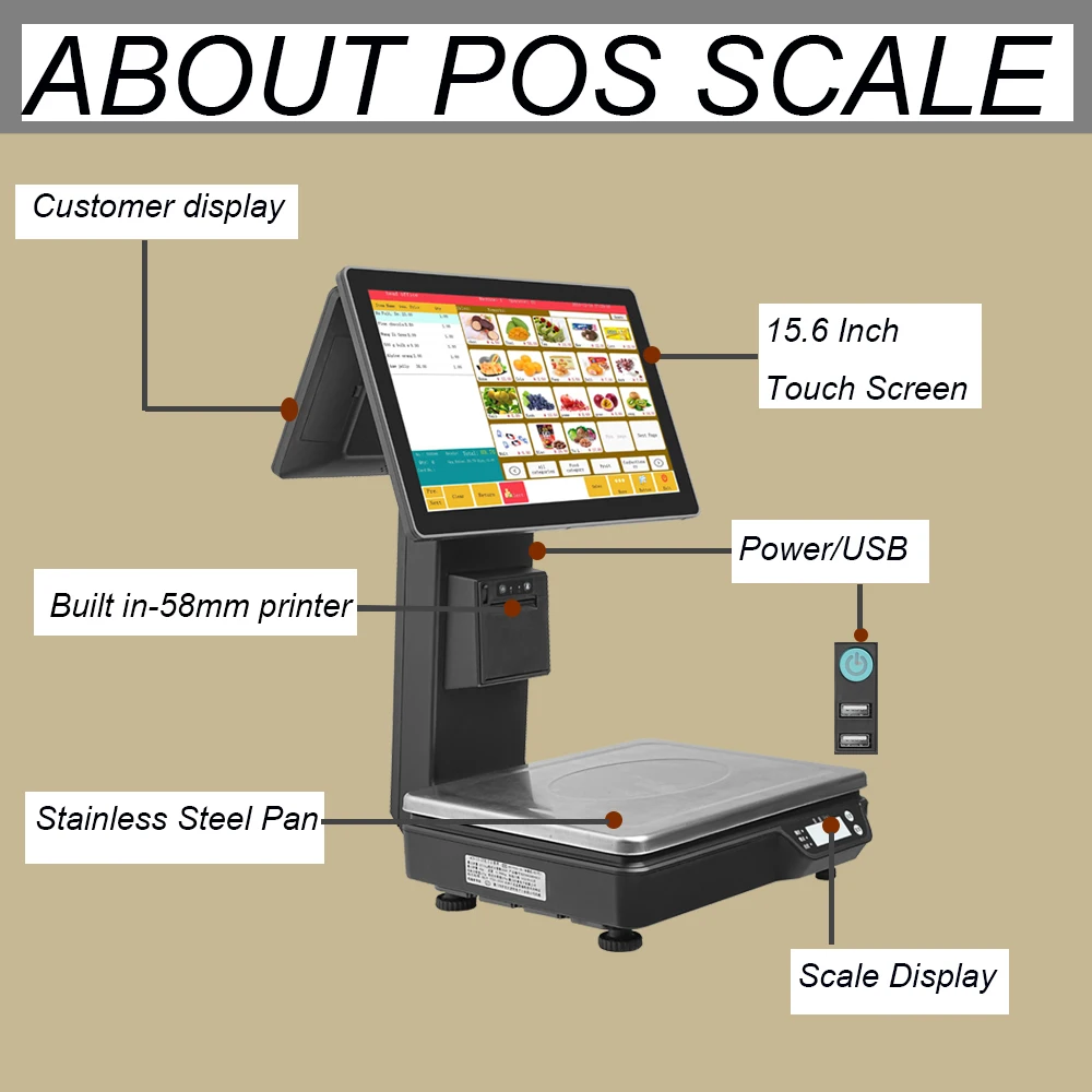 2024 New Scale For Supermarket Digital Weighing Scale Thermal Printer ...