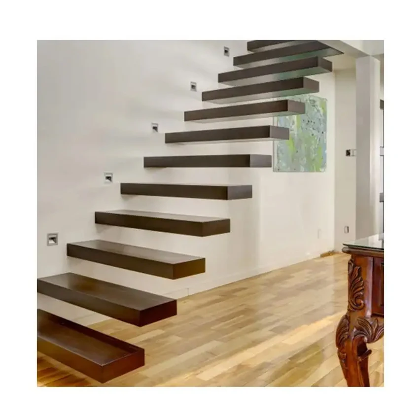 Straight Stairs Mono Stringer Floating Staircase - Buy Teak Floating ...