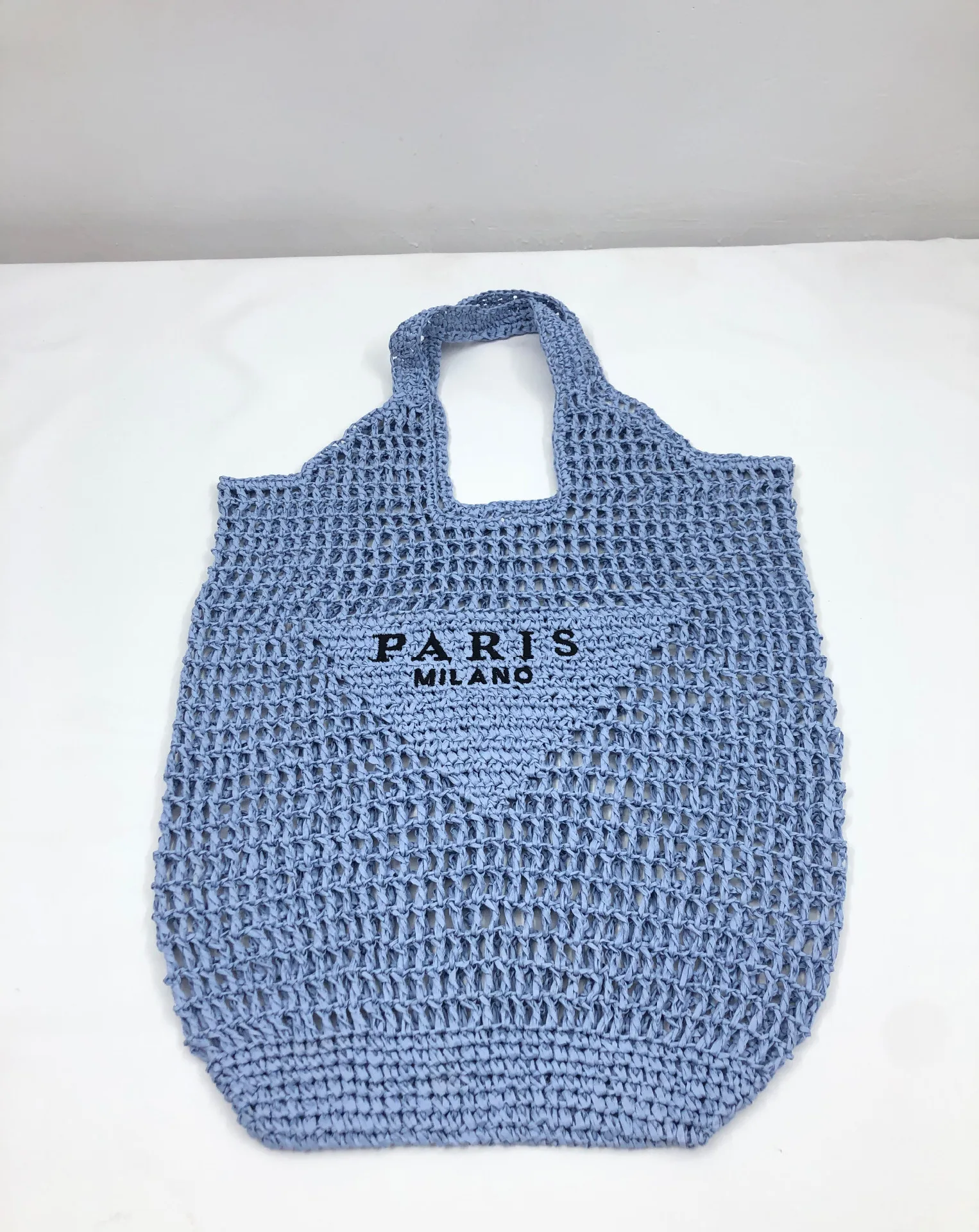 Luxury Catalog Designer Raffia Straw Bag With Triangle Correct Logo ...