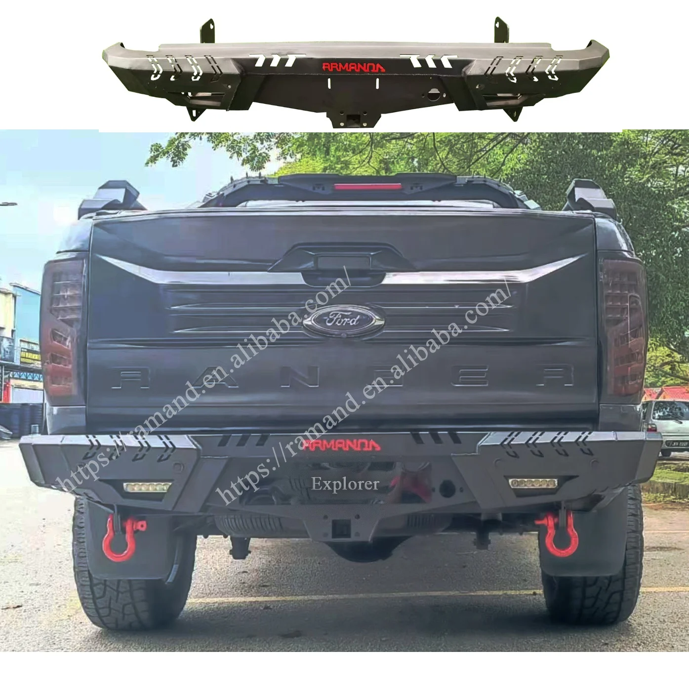 Armando Ranger 2012-2021 Steel Rear Bumper Bar Steel Rear Bumper For ...