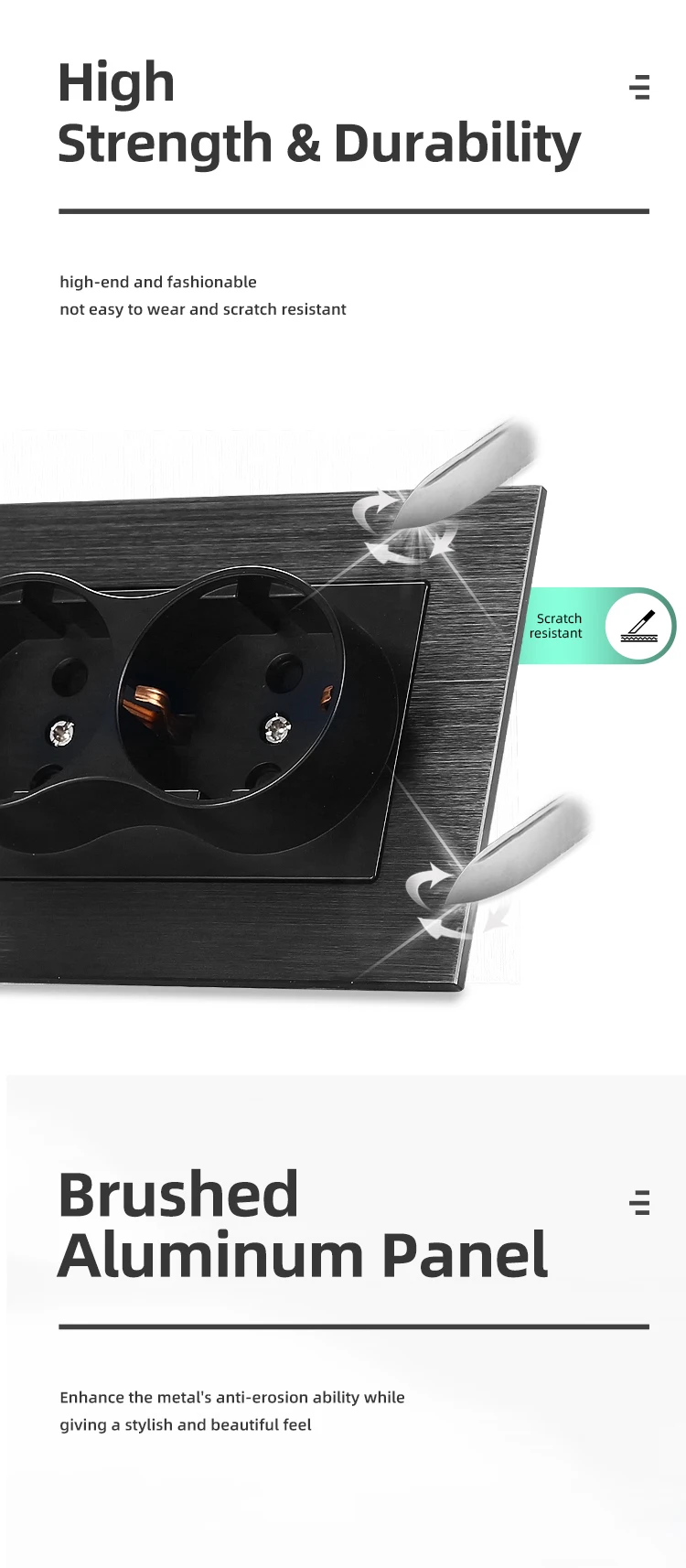 European Standard Embedded Mounted Plastic Electrical Power Switch ...