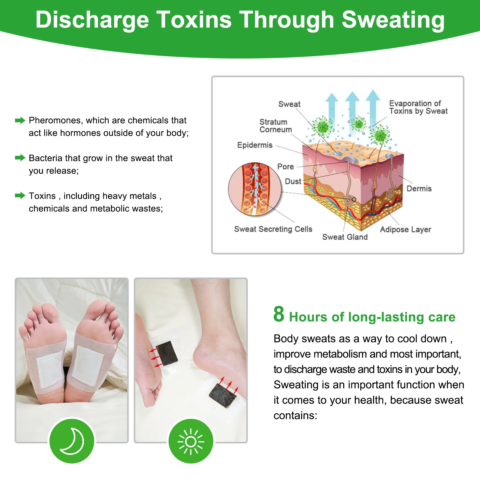 SEFUDUN Foot Detox Pads - Herbal Bamboo Vinegar & Ginger Detox Patches ...