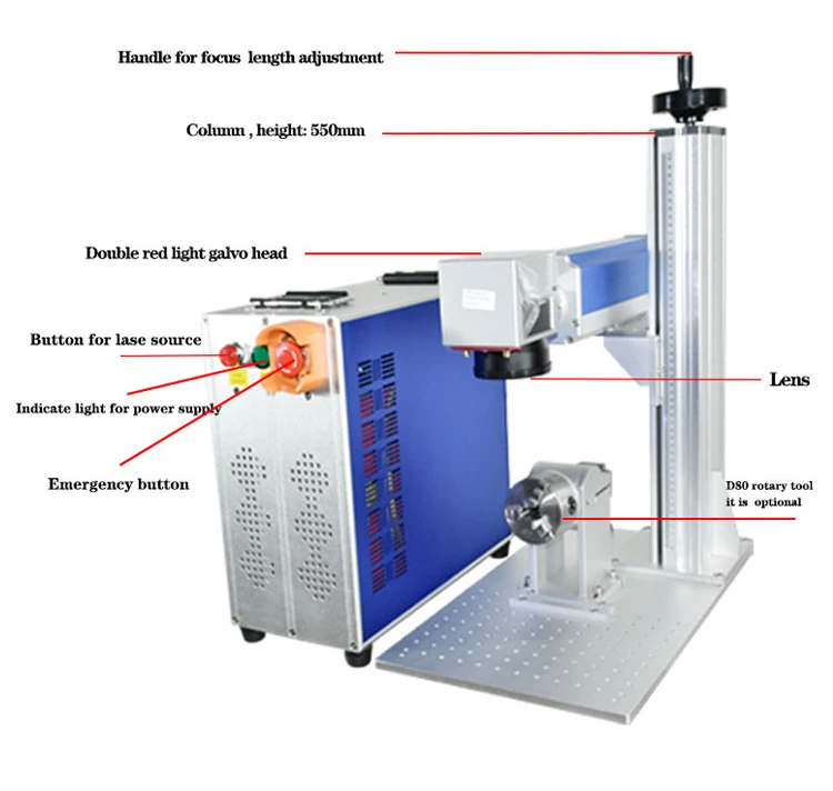 Plastic Metal Laser Printing Marking Machine Raycus 20w 30w 50w Fiber ...
