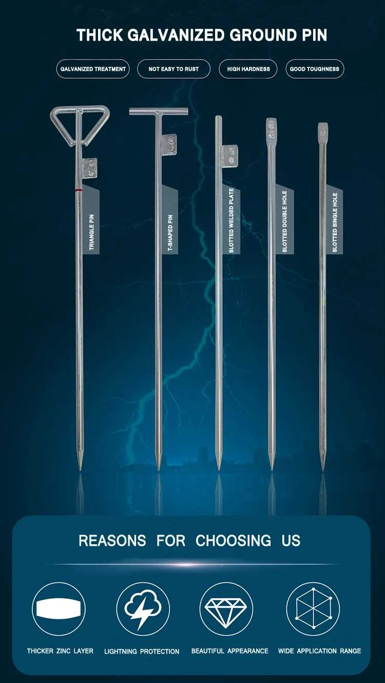 Electro-galvanized T-shaped/Triangular Grounding Pin for Earthing Set ...