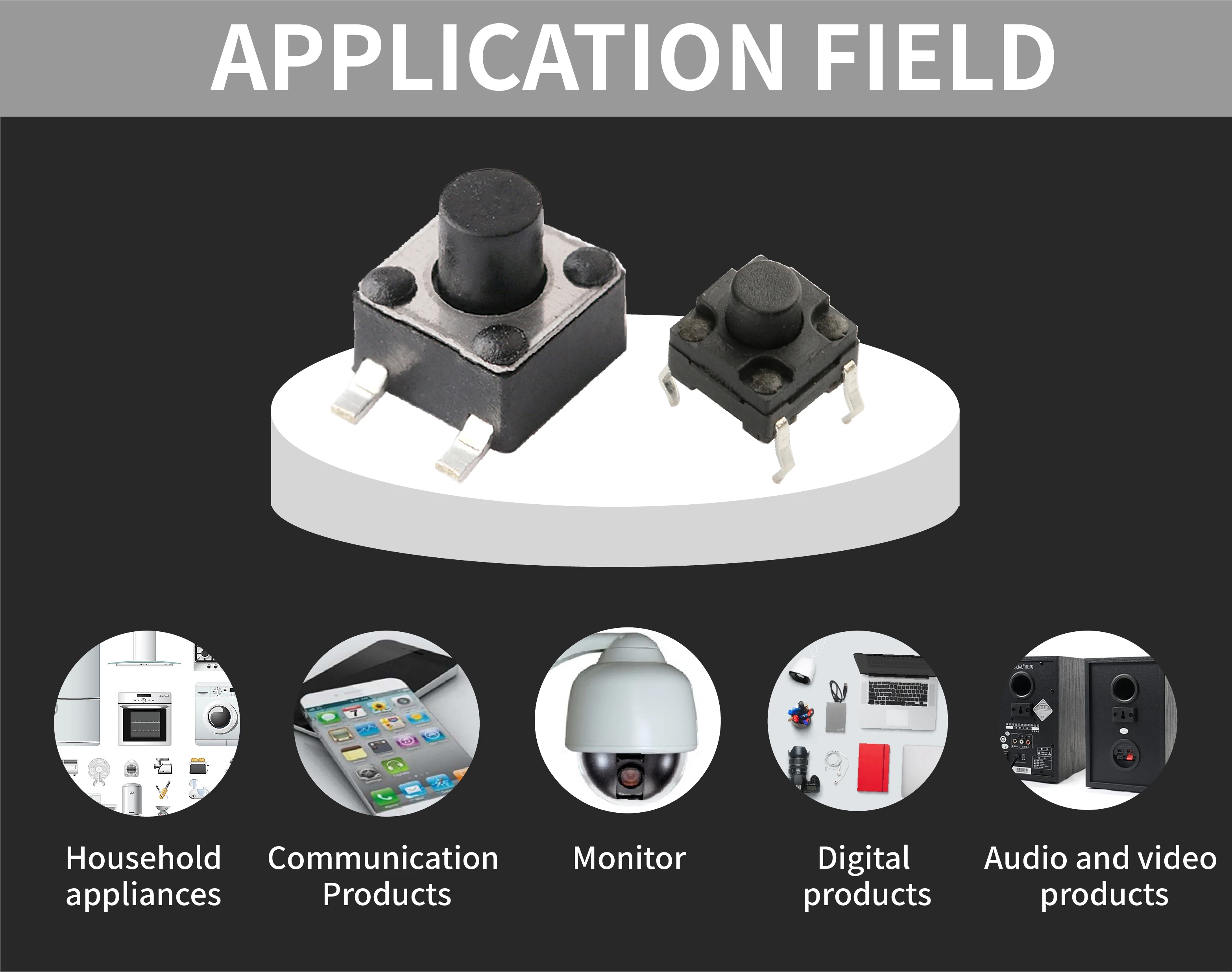 4x4mm SMD Tact Switch - 50ma, 12VDC, 40000 Cycles Life
