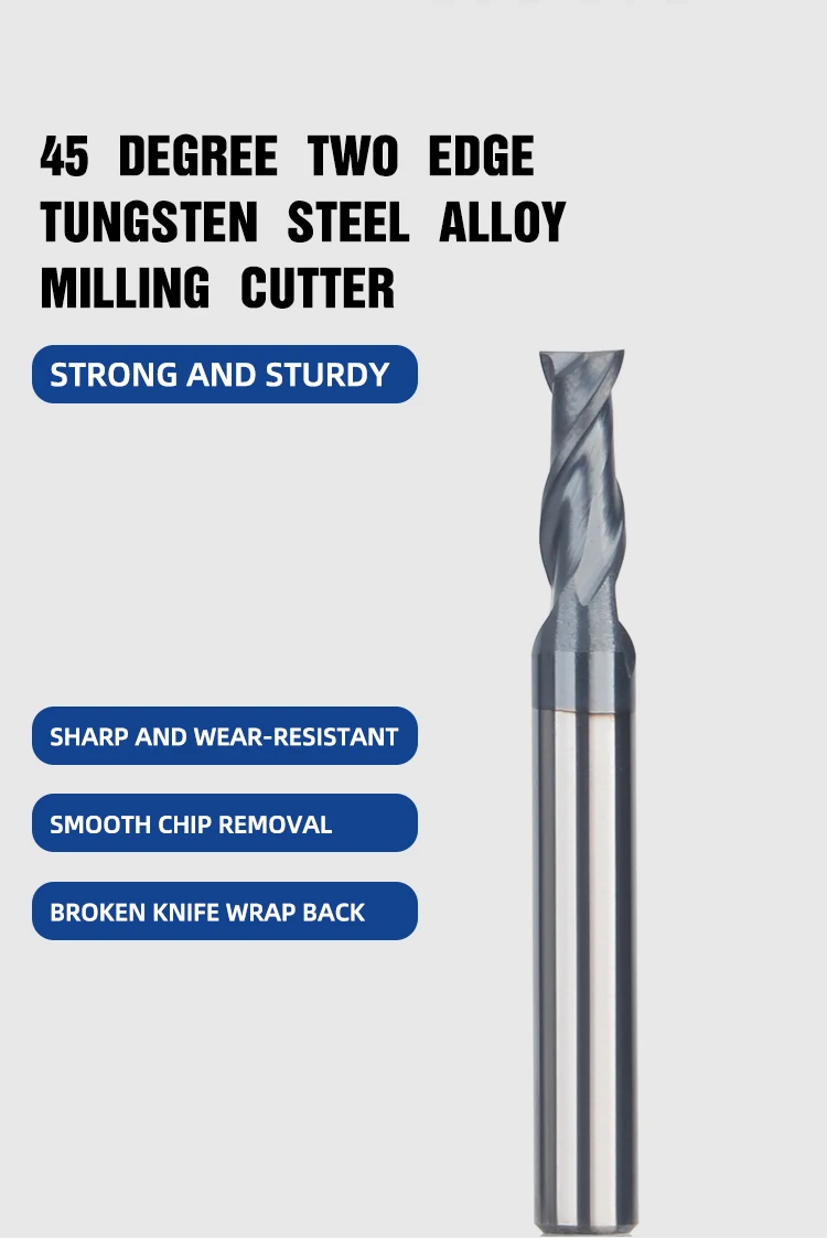 2 Flute End Mill Cutter 1mm-20mm Cnc Straight Shank Milling For Wood ...