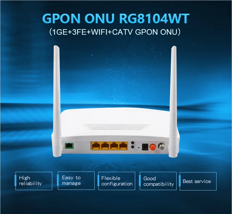 RG8104WT 1ge Gpon Onu 4 Port With FTTH Catv Router Onu Manufacturers ...