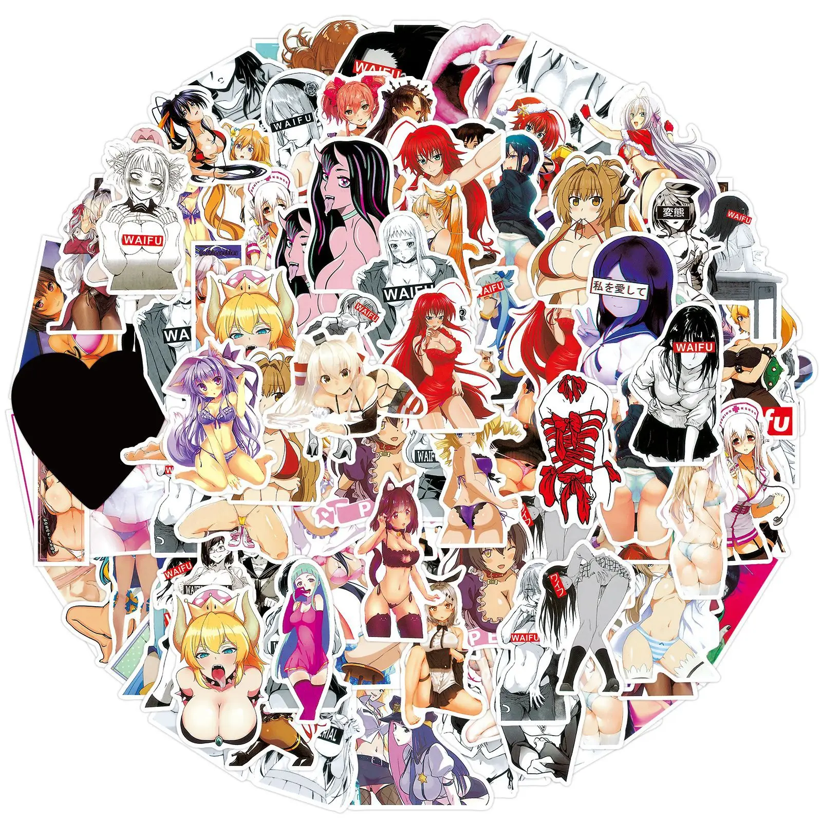 100pcs Anime Sexy Bunny Girls Stickers Laptop Luggage Phone Sticker