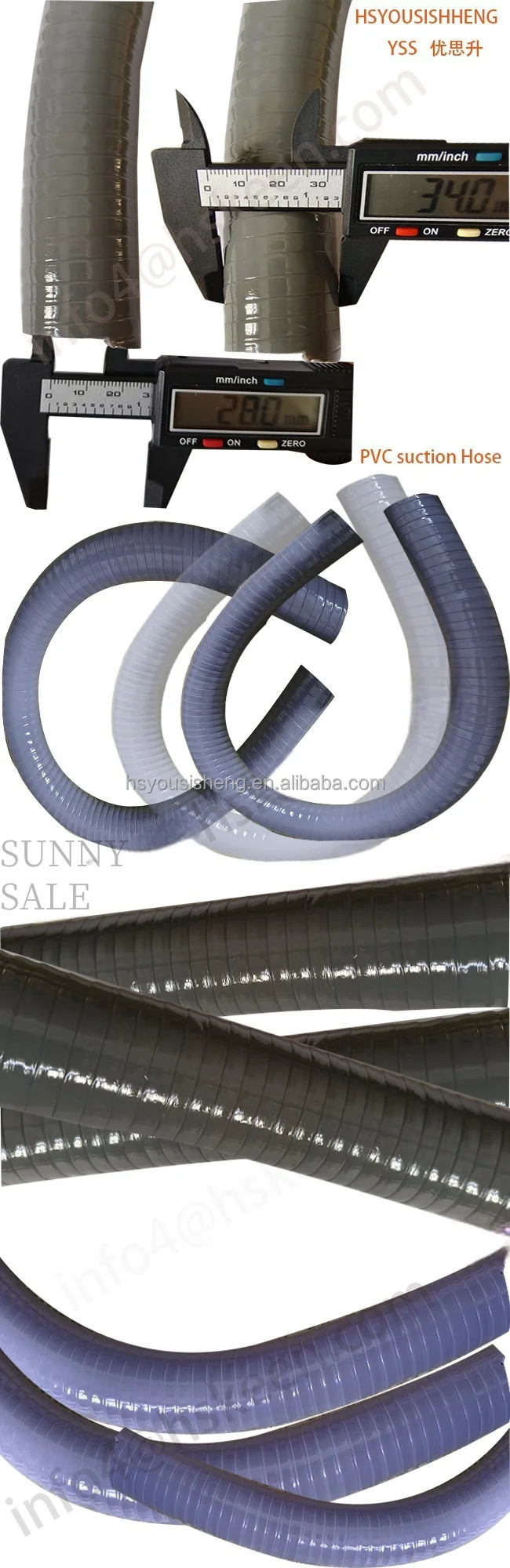 Flexible Plastic Pvc Heavy-Duty Spiral Corrugated Suction Hose 3 4 5 6 ...