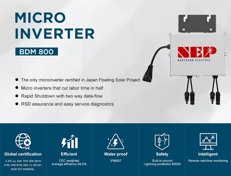 NEP BDM-800 Micro Inverter - 800W High Efficiency Solar Power
